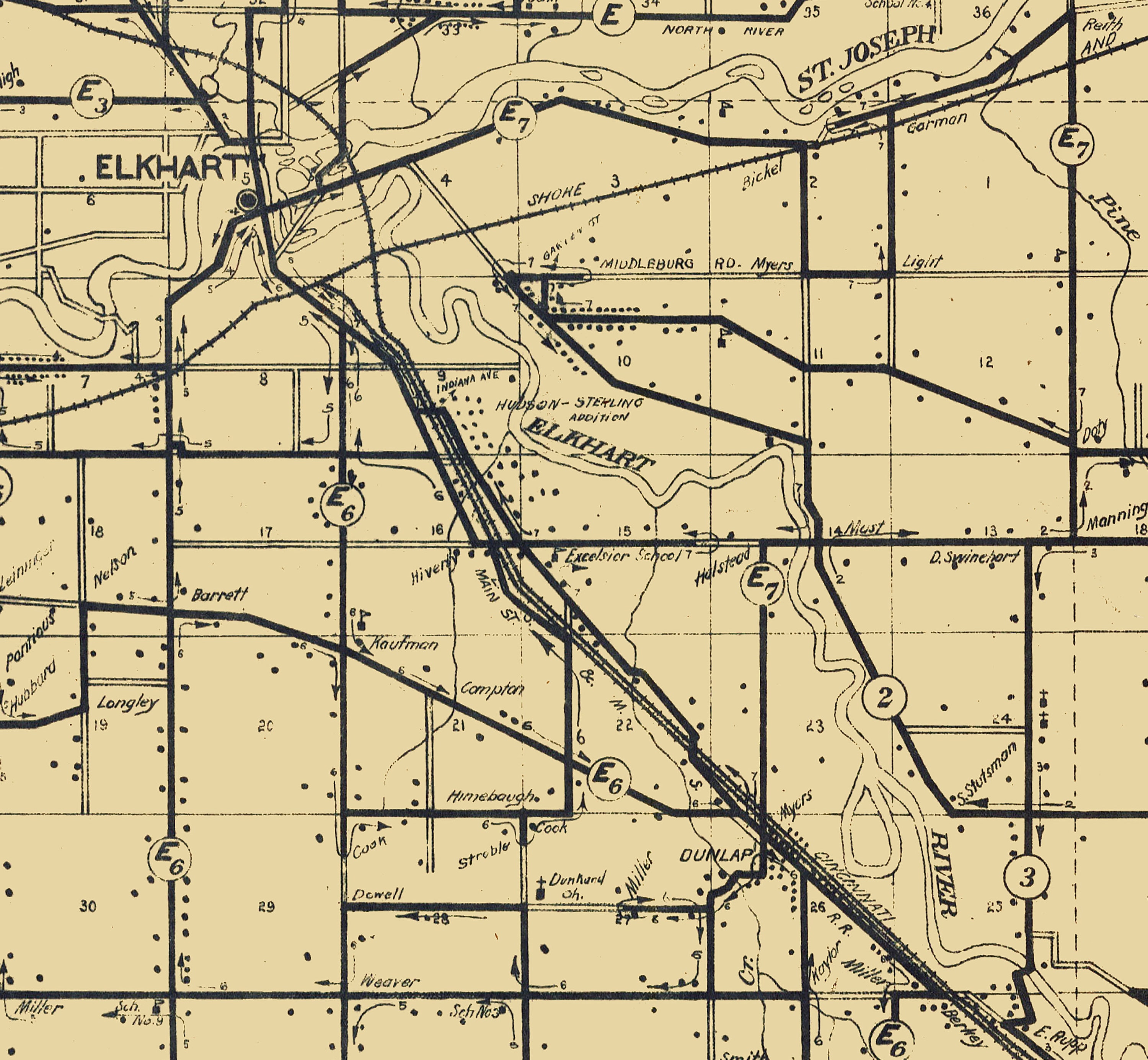 1909 Map of Elkhart County Indiana - Etsy UK