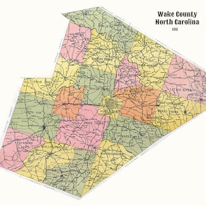 1911 Map of Wake County North Carolina - Etsy
