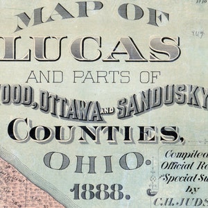 1888 Farm Line Map of Lucas County Ohio Waynesfield | Etsy