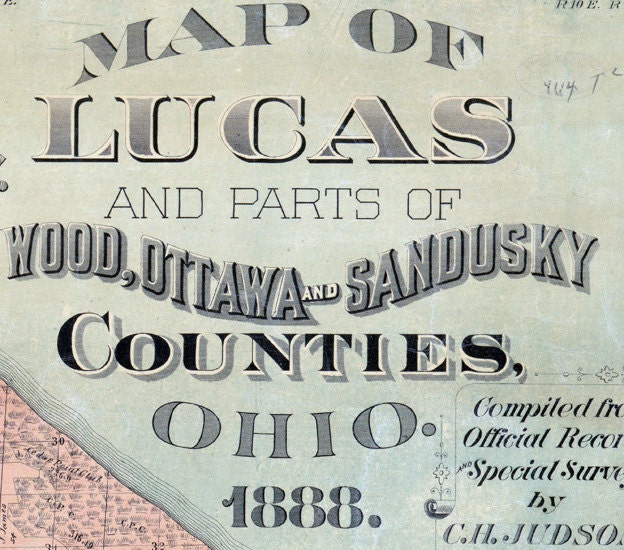 1888 Farm Line Map of Lucas County Ohio Waynesfield - Etsy