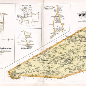 1891 Map of Springfield Township Bucks County Pennsylvania - Etsy