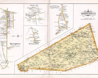 1891 Map of Lower Makefield Township Bucks County Pennsylvania - Etsy