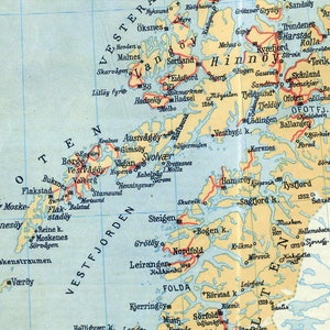 1920 Map of Norway - Etsy
