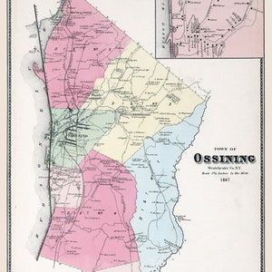 1867 Map of Ossining Westchester County New York - Etsy