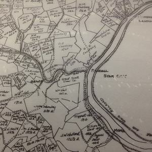 Early 1900s Monongalia County WV Farm Line Map Showing Oil and Gas Well ...