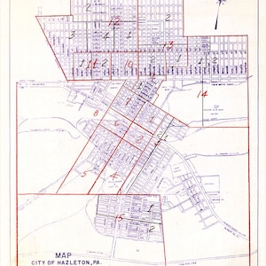 1972 Map of Hazleton Pennsylvania - Etsy