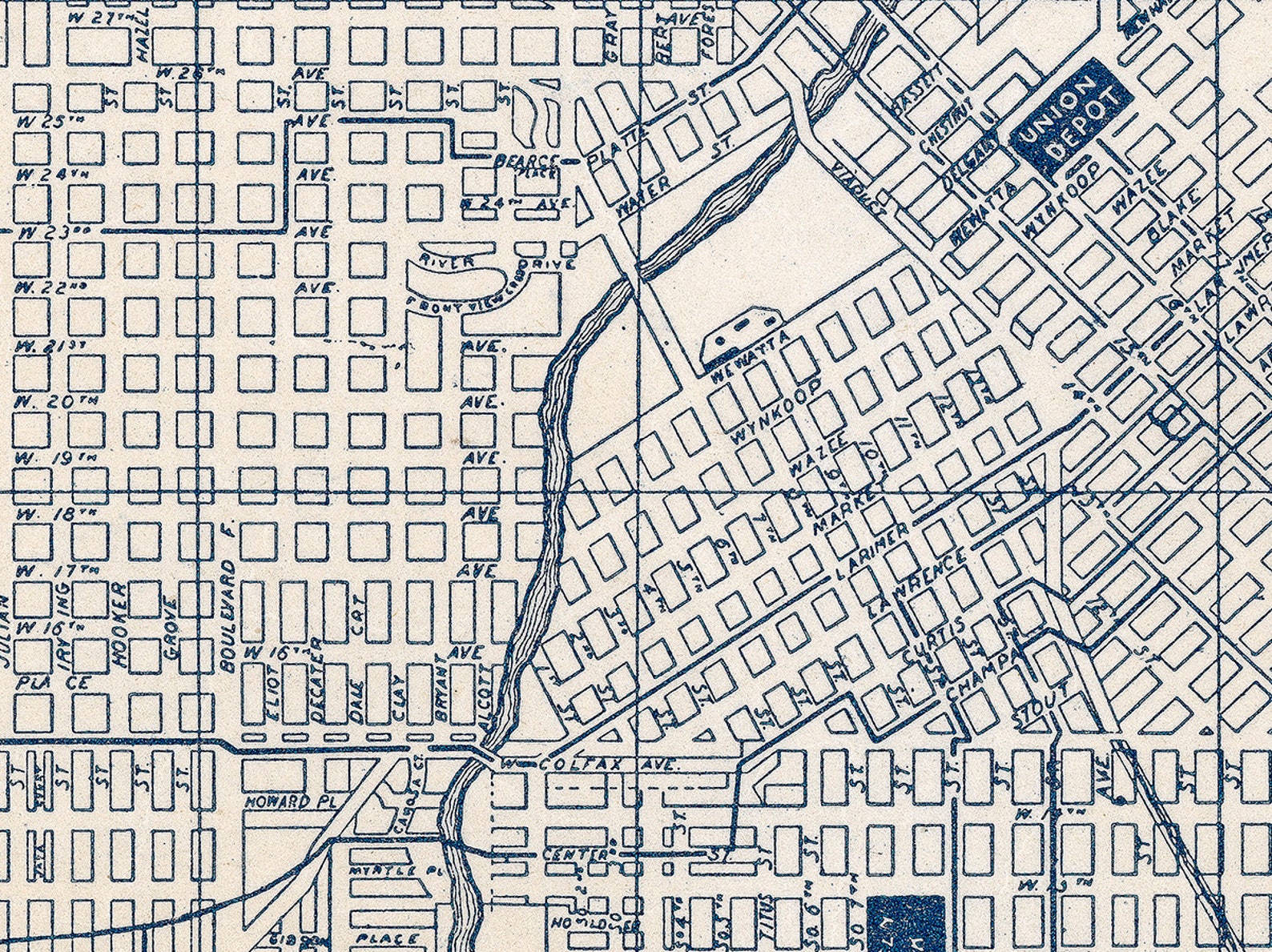 1900 Map of Denver Colorado - Etsy