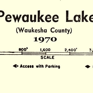 1970 Map of Pewaukee Lake Waukesha County Wisconsin - Etsy