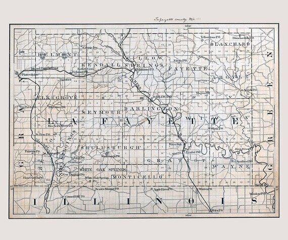 1880 Map of Lafayette County Wisconsin - Etsy
