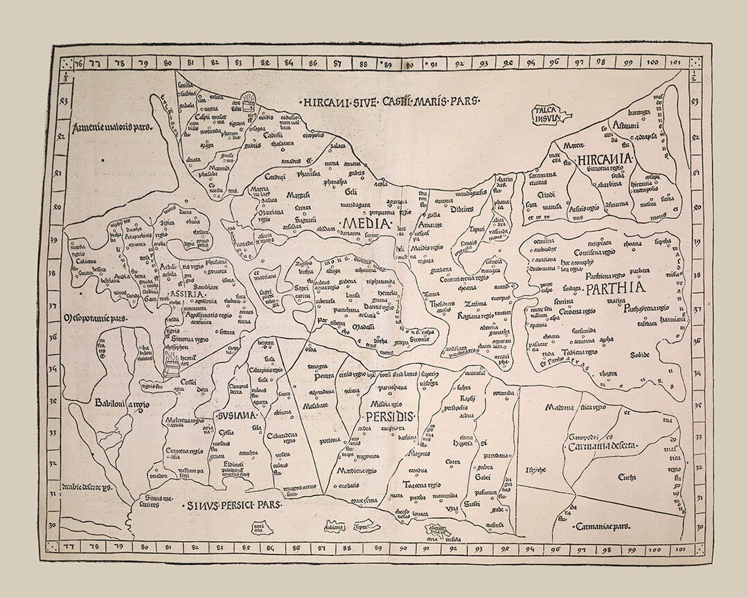 1482 Map of Iran - Etsy