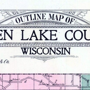 1923 Map of Green Lake County Wisconsin - Etsy