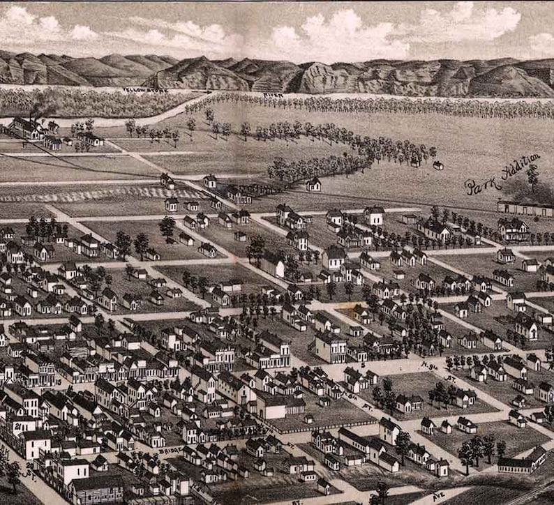 1883 Panoramic Map of Miles City Custer County Montana - Etsy