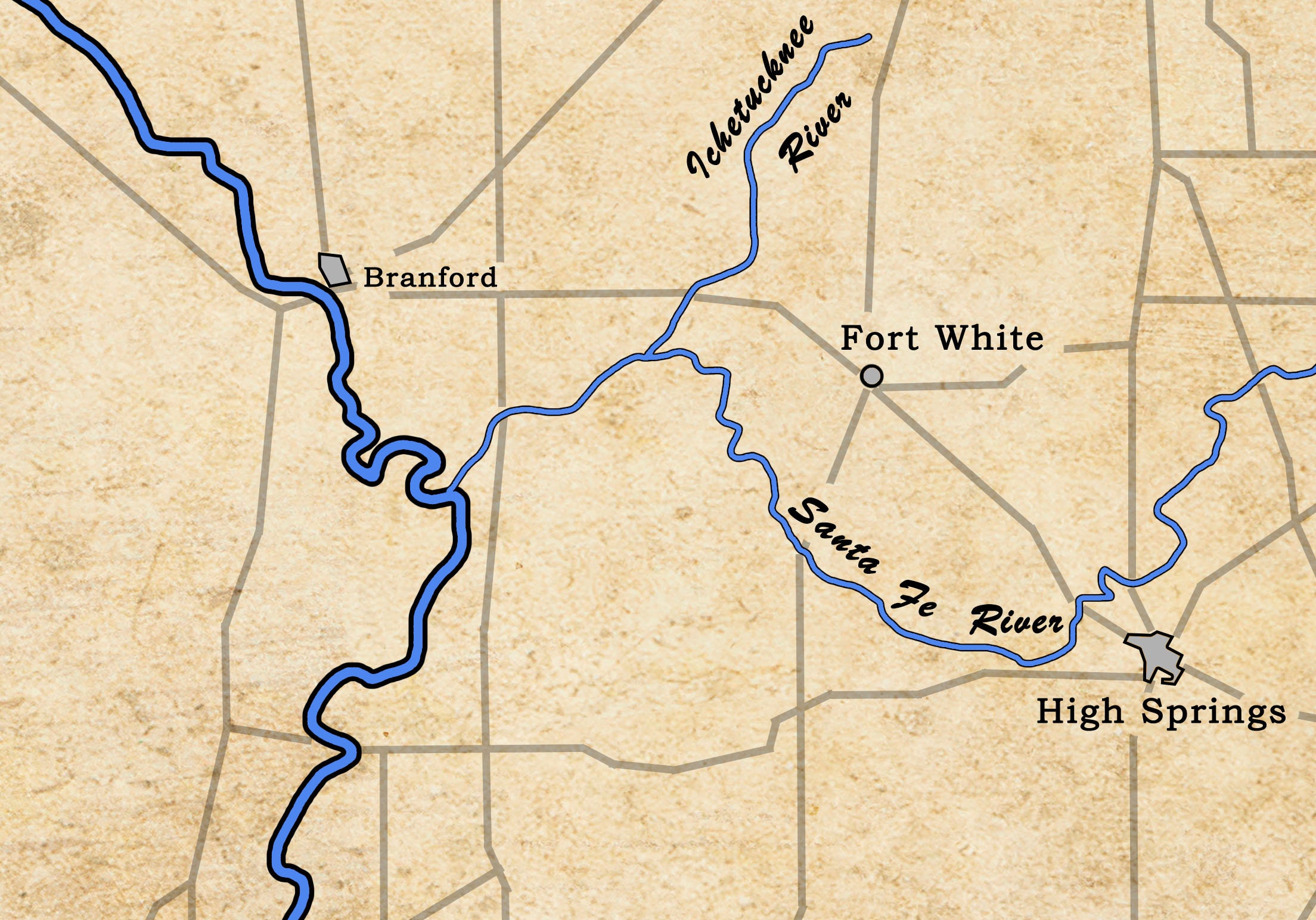Map of the Suwannee River Florida - Etsy