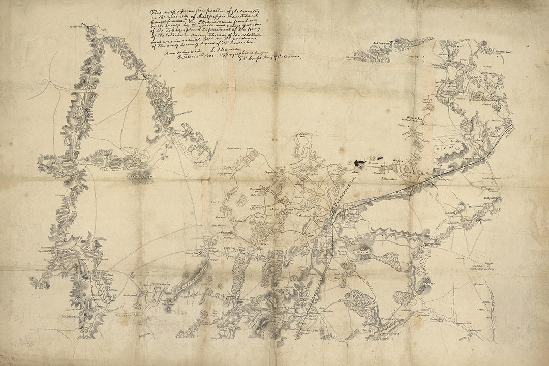 1862 Map of Culpeper County Virginia - Etsy