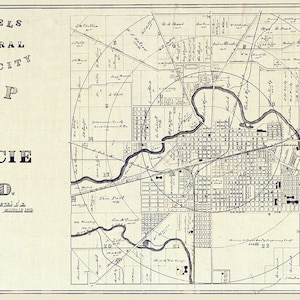 1889 Map of Muncie Indiana Natural Gas Wells - Etsy
