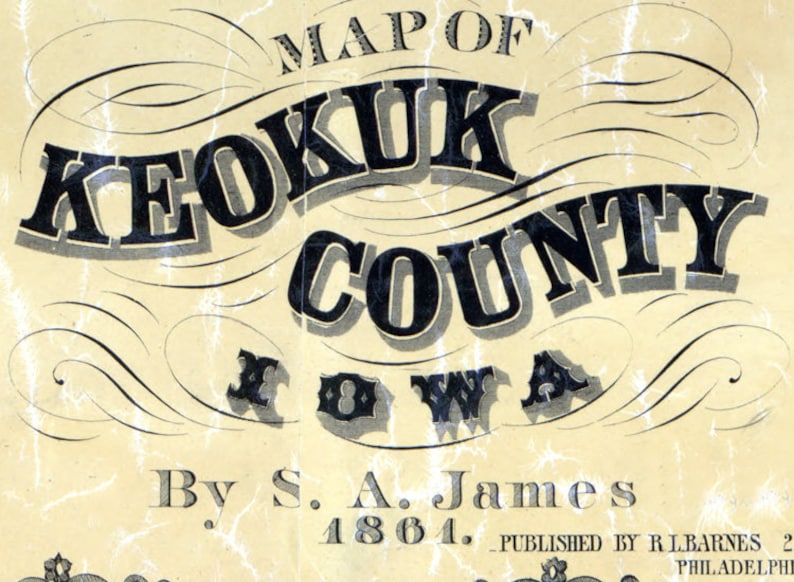 1861 Map of Keokuk County Iowa | Etsy