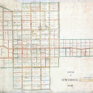 1849 Town Map of Lewisburg West Virginia - Etsy