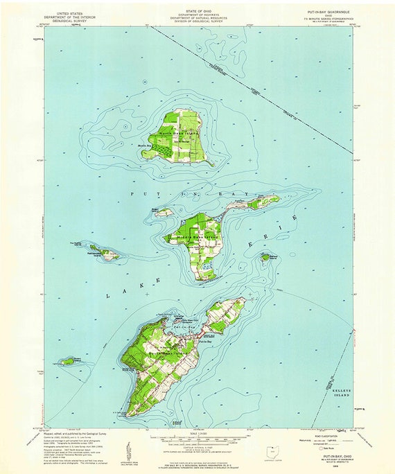 1959 Topo Map of Put-in-bay Ohio Lake Erie Islands | Etsy