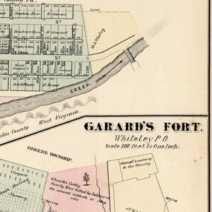 1876 Map of Franklin Township Greene County Pennsylvania Garards Fort ...