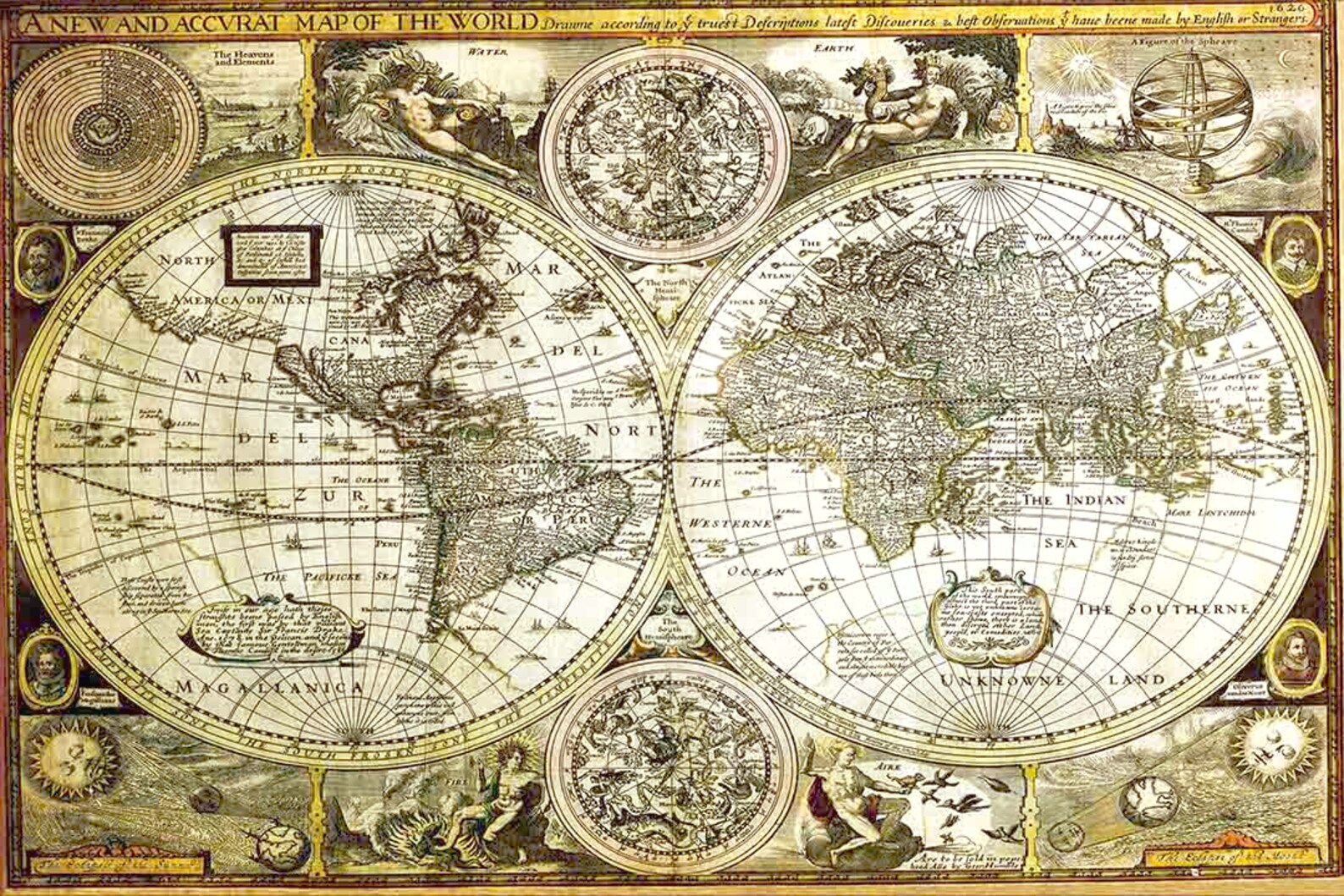 1626 Map of the World - Etsy