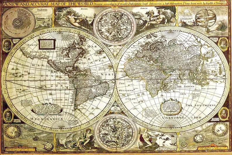 1626 Map of the World - Etsy
