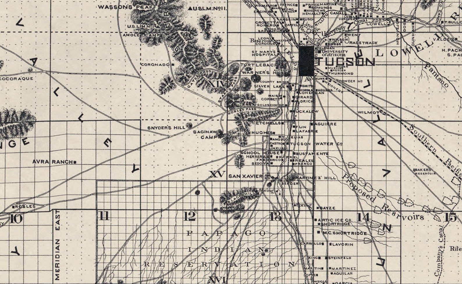 1893 Map of Pima County Arizona - Etsy