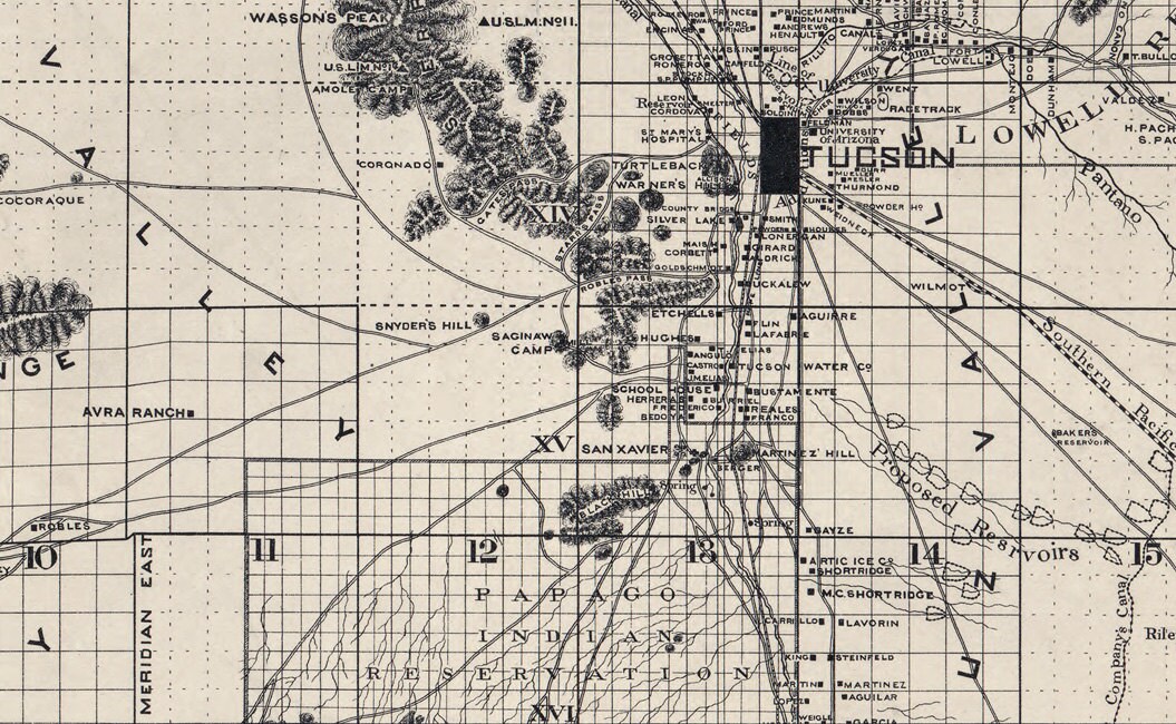 1893 Map of Pima County Arizona - Etsy