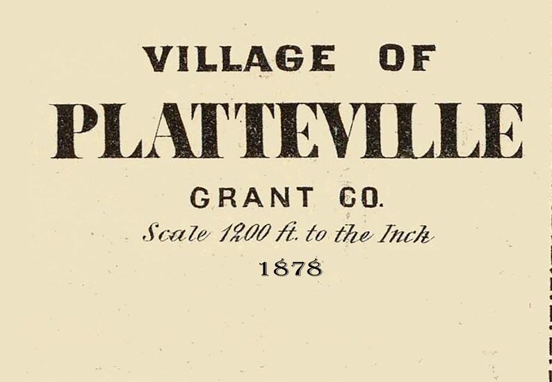 1878 Town Map of Platteville Grant County Wisconsin - Etsy