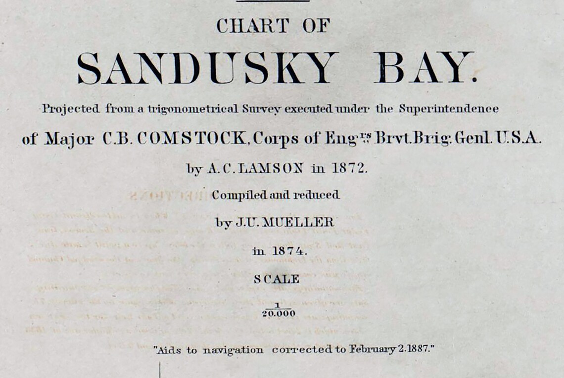 1892 Nautical Map of Sandusky Bay Lake Erie Ohio - Etsy