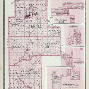 1876 Map of Clay County Indiana Staunton Brazil - Etsy