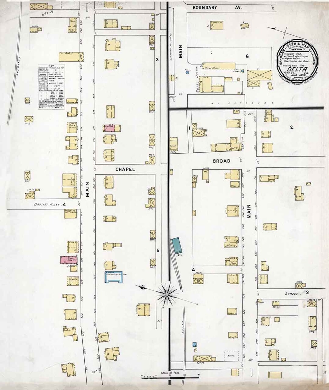 1894 Town Map of Delta York County Pennsylvania - Etsy