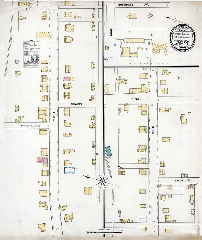 1894 Town Map of Delta York County Pennsylvania - Etsy