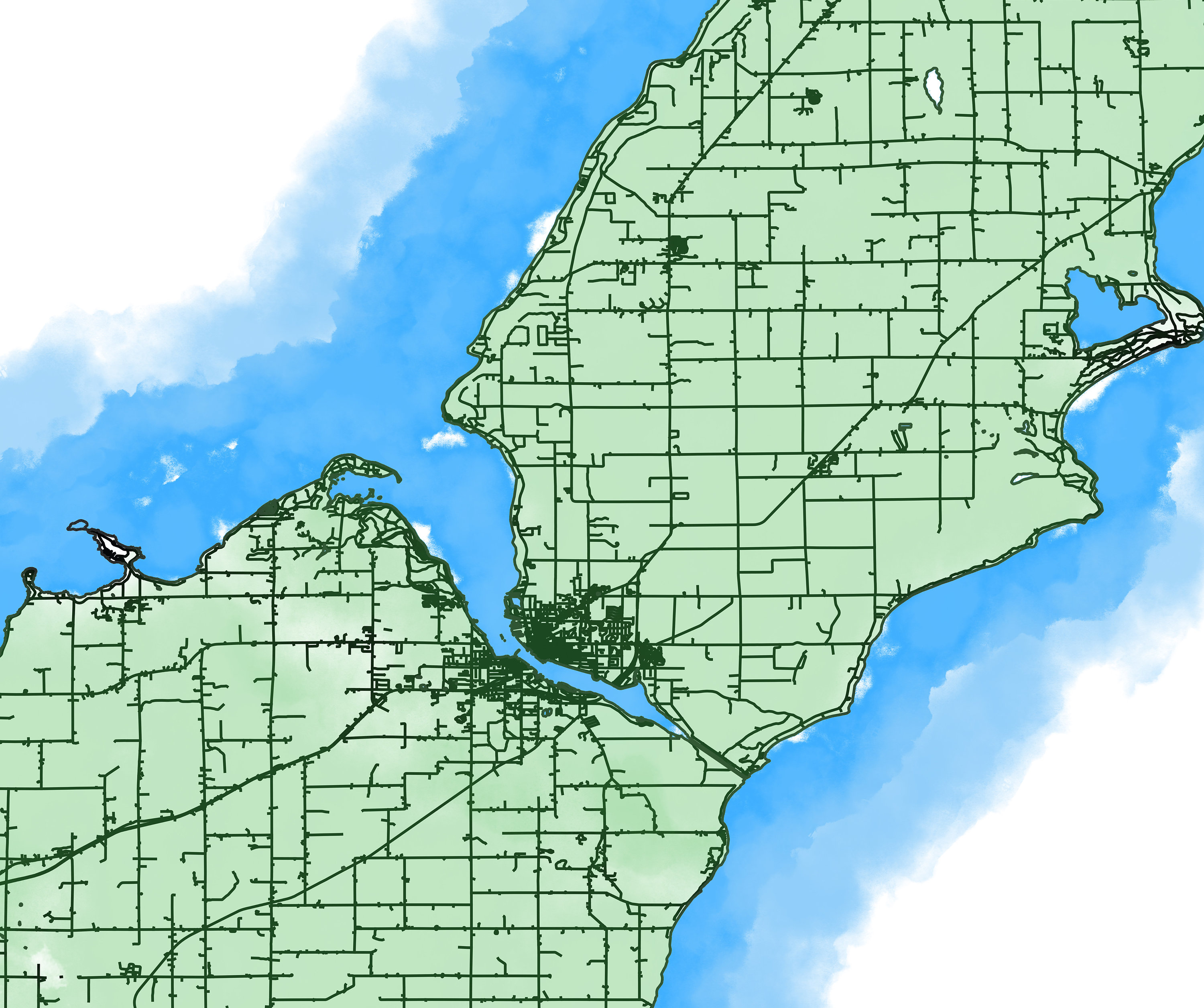 Door County Wisconsin Map - Etsy