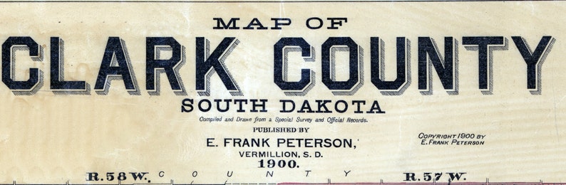1900 Map of Clark County South Dakota - Etsy
