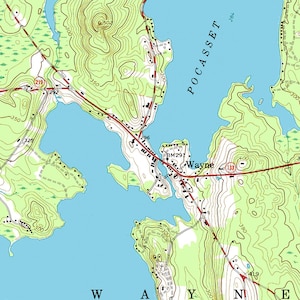 1980 Map of Lake Androscoggin Maine - Etsy