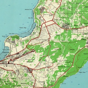 1965 Topo Map of Island of Guam - Etsy