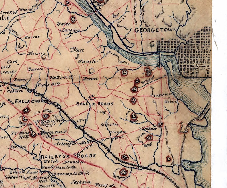 1864 Map of Fairfax County Virginia and Parts of Loudoun and - Etsy