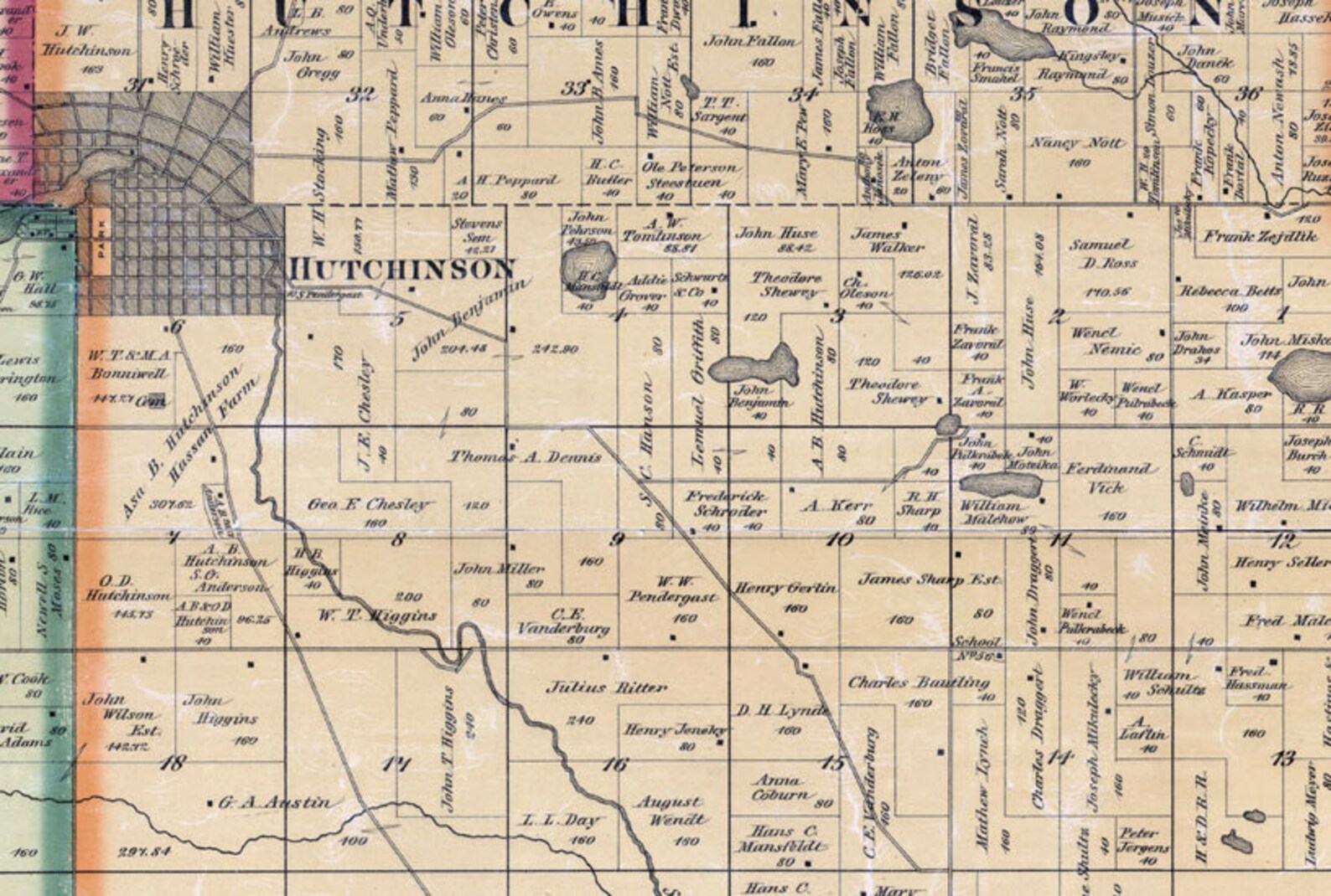 1880 Farm Line Map of Mcleod County Minnesota Glencoe Hutchinson - Etsy