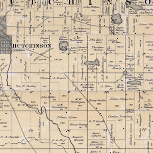 1880 Farm Line Map of Mcleod County Minnesota Glencoe Hutchinson - Etsy
