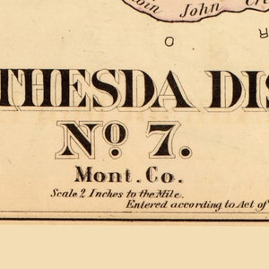 1879 Map of Bethesda District Montgomery County Maryland - Etsy