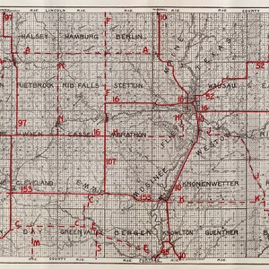 1924 Farm Line Map of Marathon County Wisconsin - Etsy