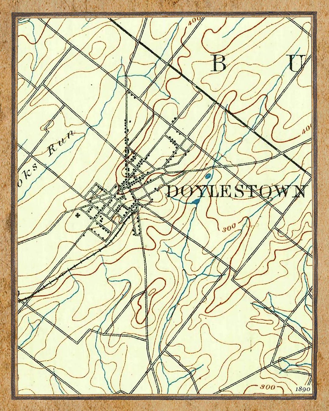 1890 Map of Doylestown Bucks County Pennsylvania - Etsy