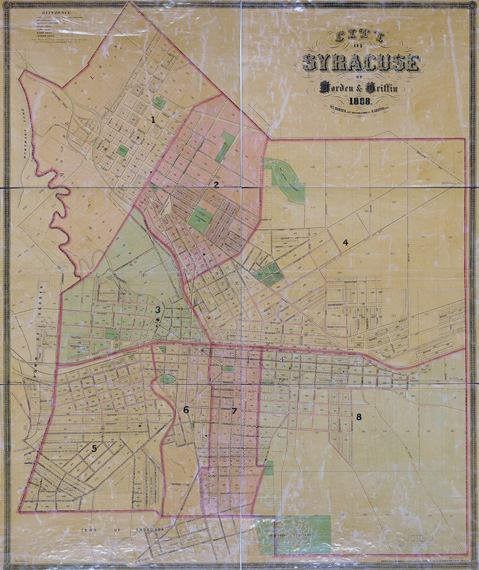 1868 Map of the City of Syracuse New York - Etsy Sweden