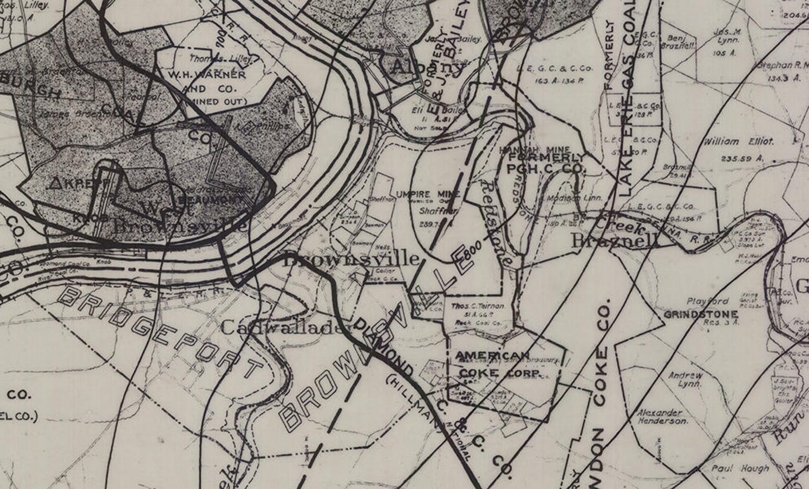 Early 1900s Farm Line and Coal Map of Fayette & Washington Co - Etsy