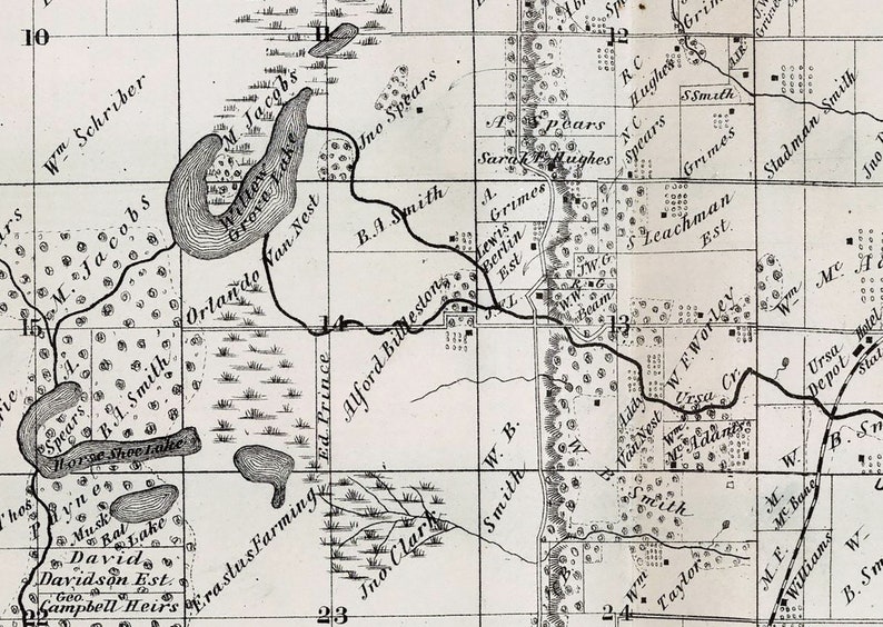 1872 Map of Ursa and Mendon Township Adams County Illinois - Etsy