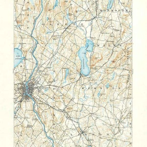 1908 Topo Map of Lewiston Maine Quad - Etsy