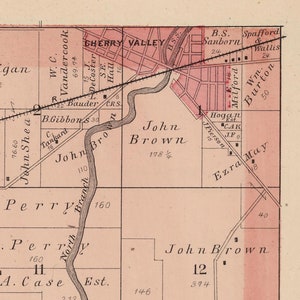 1886 Map of Cherry Valley Township Winnebago County Illinois - Etsy