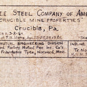 1958 Map of Crucible Mine Greene County Pennsylvania Carmichaels ...