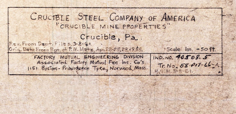 1958 Map of Crucible Mine Greene County Pennsylvania | Etsy