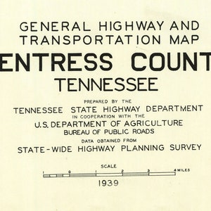 1939 Map of Fentress County Tennessee - Etsy